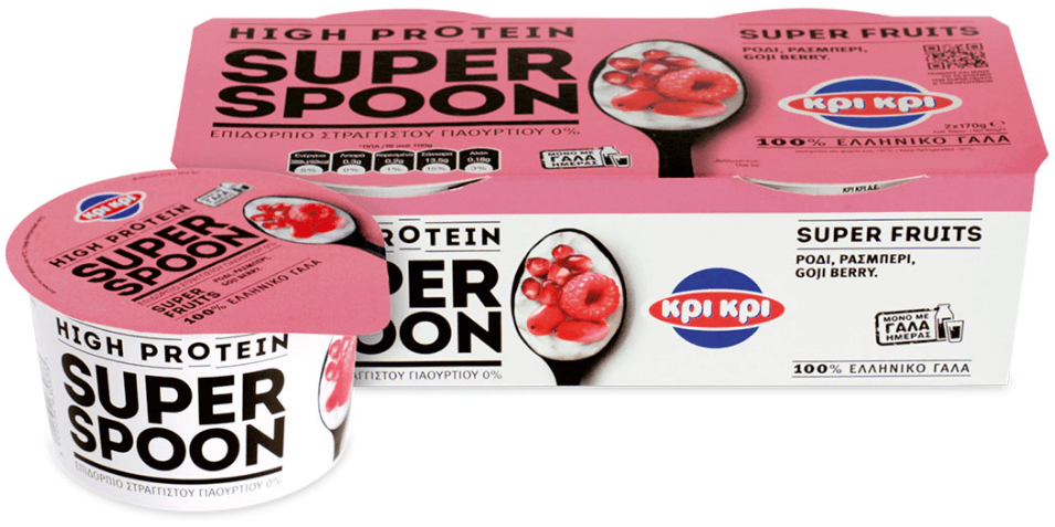 Γιαούρτι ΚΡΙ ΚΡΙ Super Spoon High Protein ρόδι goji berry 2x170gr