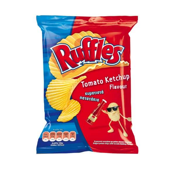 Πατατάκια RUFFLES με κέτσαπ 130gr προσφορά - Pockee