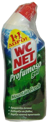 Καθαριστικό τουαλέτας WC NET intense gel mountain fresh 750ml (1+1 δώρο)
