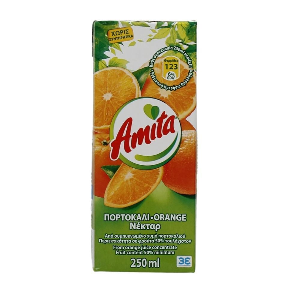 Χυμός AMITA νέκταρ πορτοκάλι 250ml