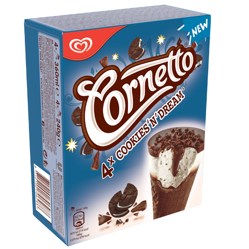 Παγωτό CORNETTO cookies 'n' dream 4x60gr / 4x90ml