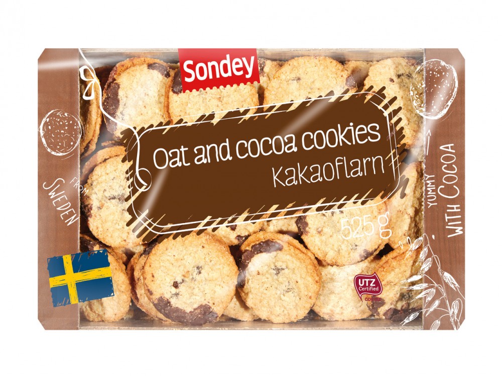 Μπισκότα SONDEY oat and cocoa cookies 525gr