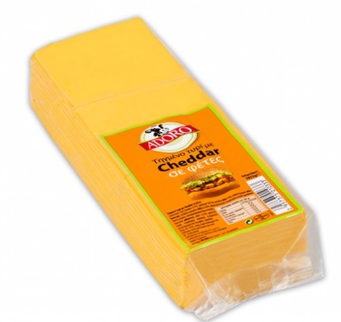Τυρί ADORO cheddar φέτες (κοπής) - τιμή κιλού