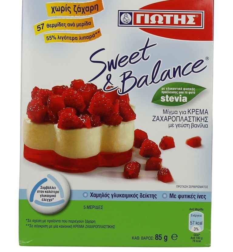 Κρέμα Ζαχαροπλαστικής ΓΙΩΤΗΣ Sweet & Balance βανίλια 85gr