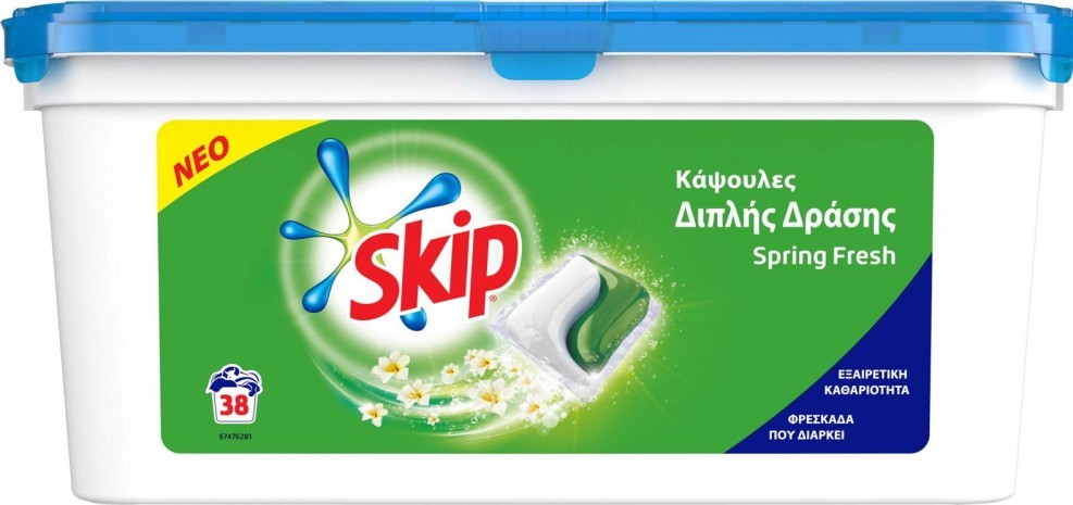 Κάψουλες πλυντηρίου SKIP Spring Fresh 38τμχ - delist