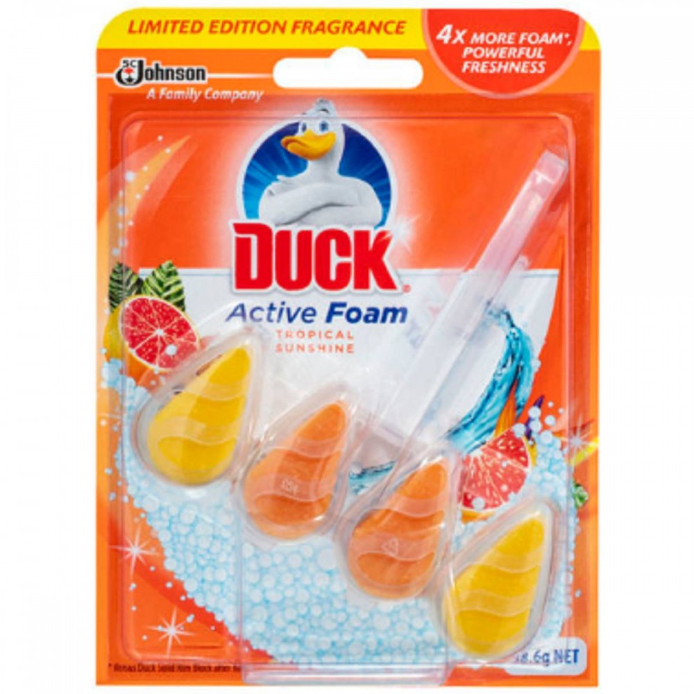Block τουαλέτας DUCK active clean tropical sunshine 38,6gr