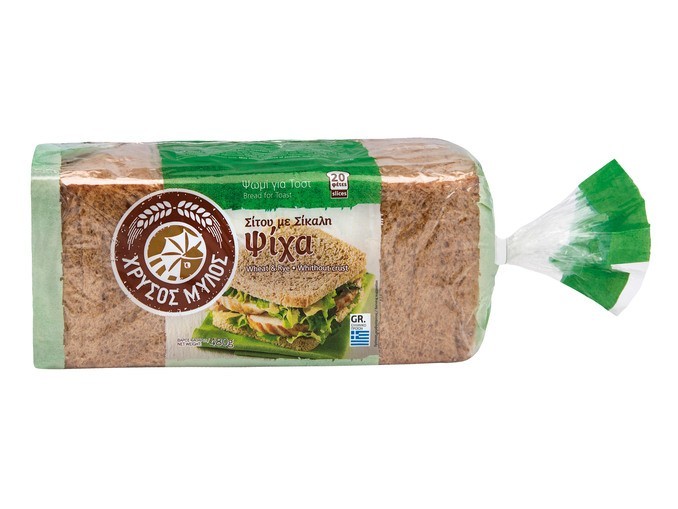Ψίχα τόστ ΧΡΥΣΟΣ ΜΥΛΟΣ σίτου με σίκαλη 480gr