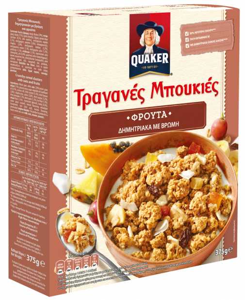 Τραγανές μπουκιές QUAKER με φρούτα 375gr