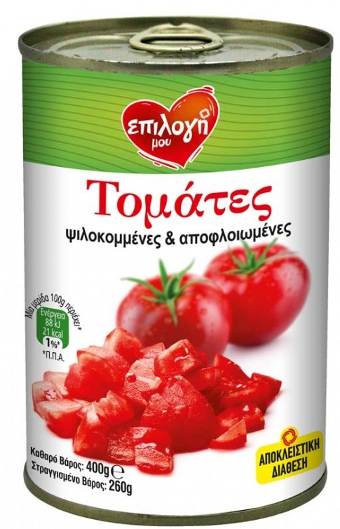 Τομάτες ΕΠΙΛΟΓΗ ΜΟΥ ψιλοκομμένες και αποφλοιωμένες 400gr