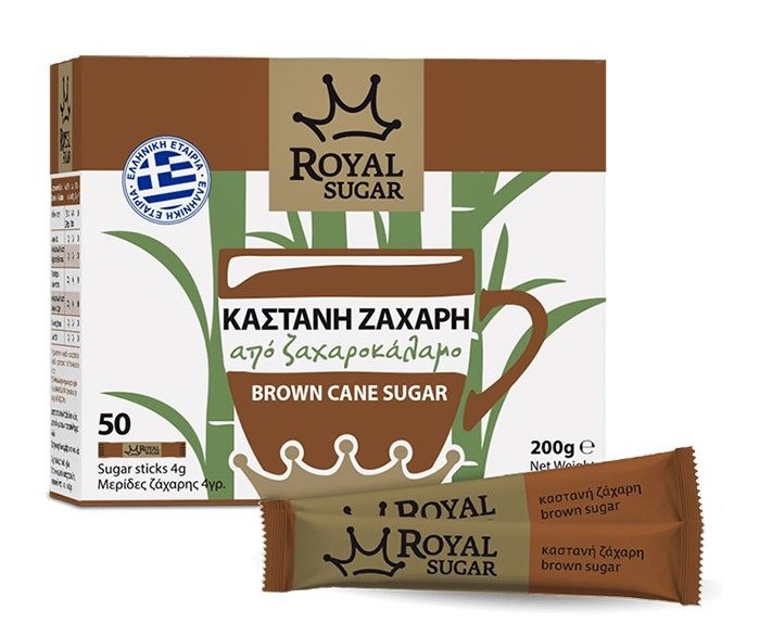 Ζάχαρη ROYAL SUGAR καστανή sticks 50x4gr