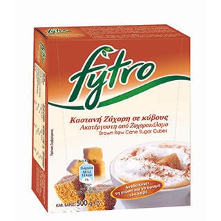 Ζάχαρη FYTRO καστανή ακατέργαστη σε κύβους 500gr