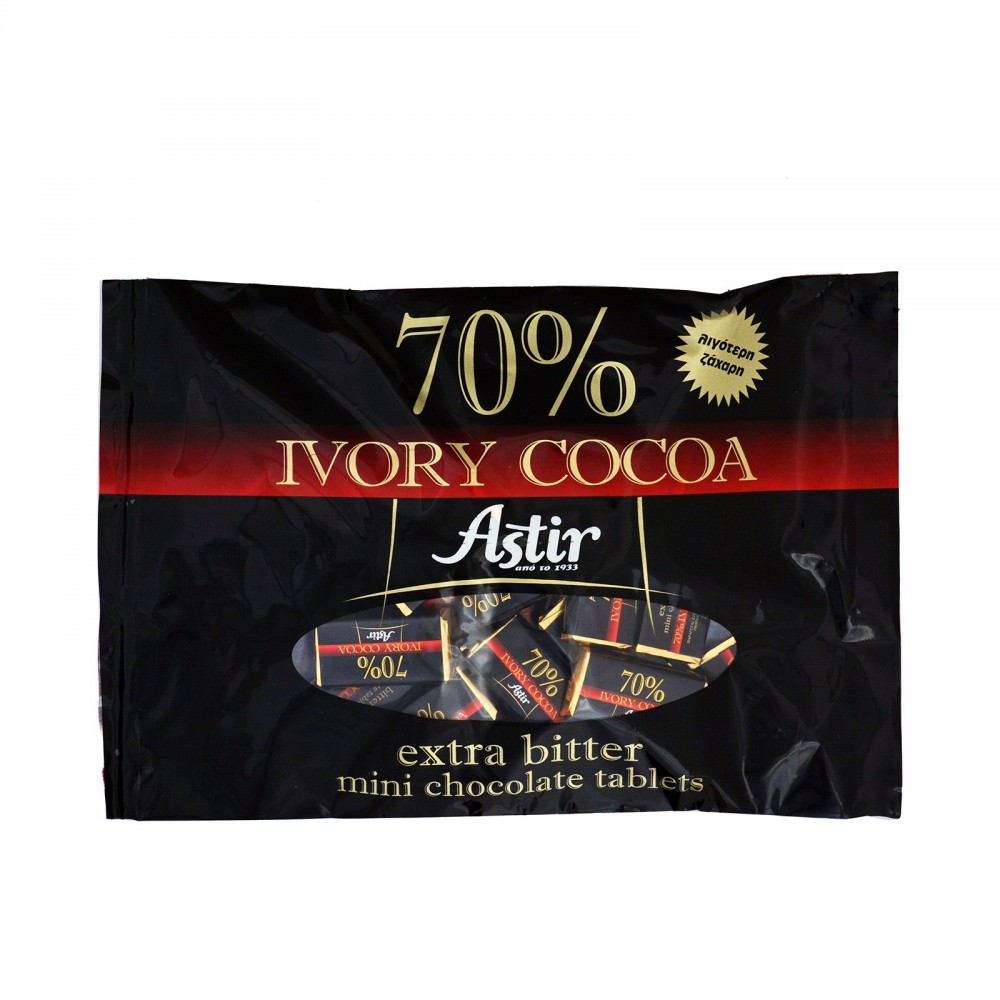 Σοκολατάκια ASTIR extra bitter 70% κακάο 250gr