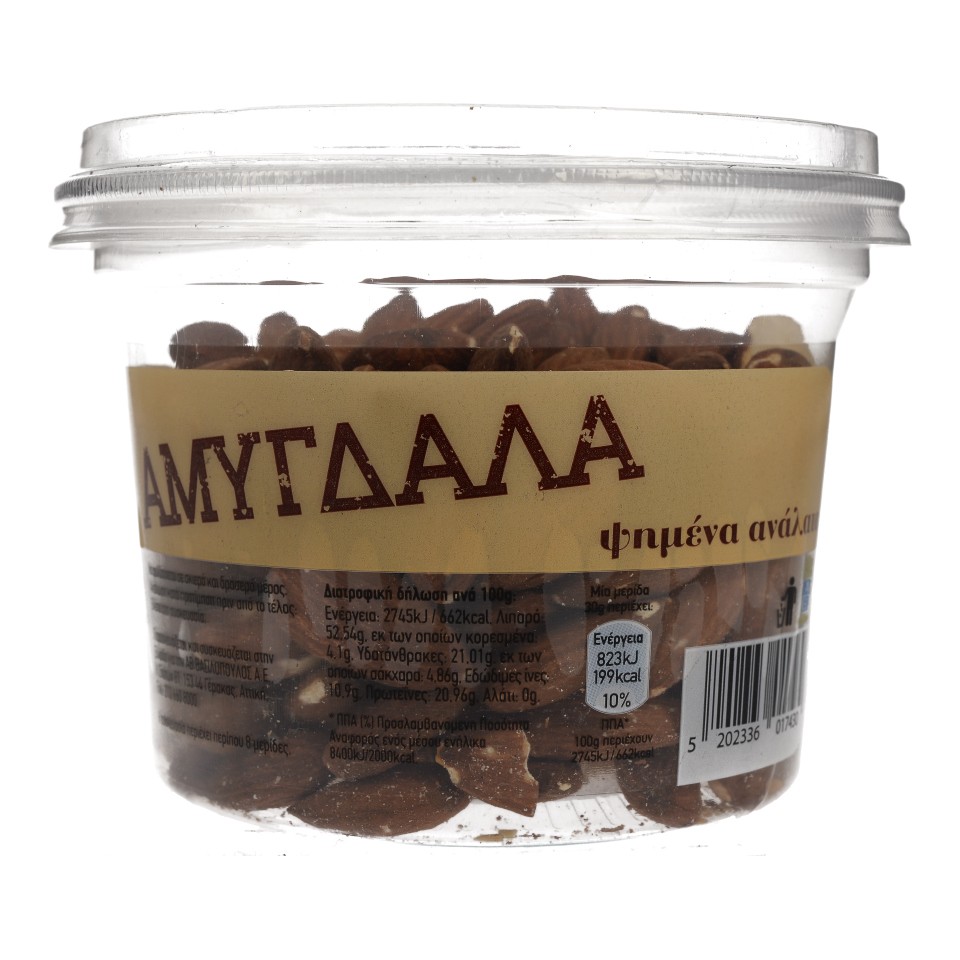 Αμύγδαλα ΑΒ ανάλατα ψημένα 240gr