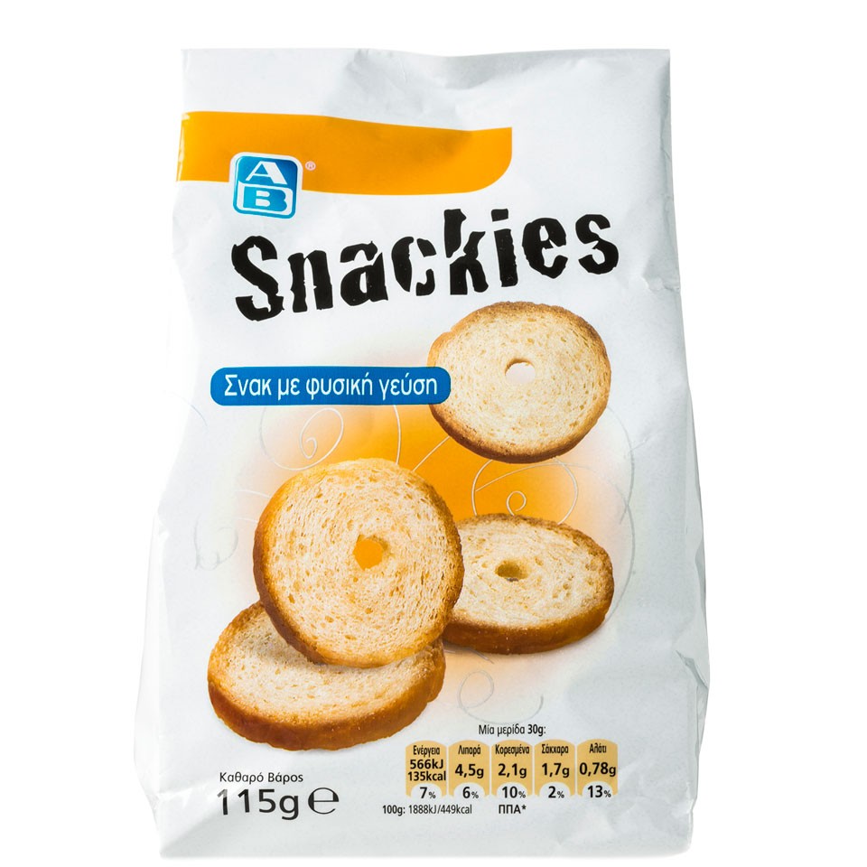Snackies ΑΒ αλάτι 115gr
