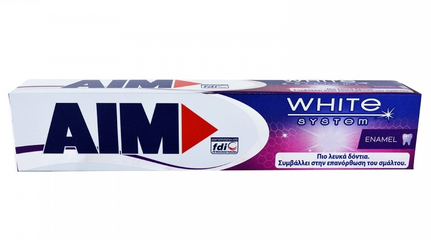Οδοντόκρεμα AIM white system enamel 75ml