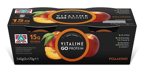 Γιαούρτι ΔΕΛΤΑ Vitaline go protein ροδάκινο 2x170gr