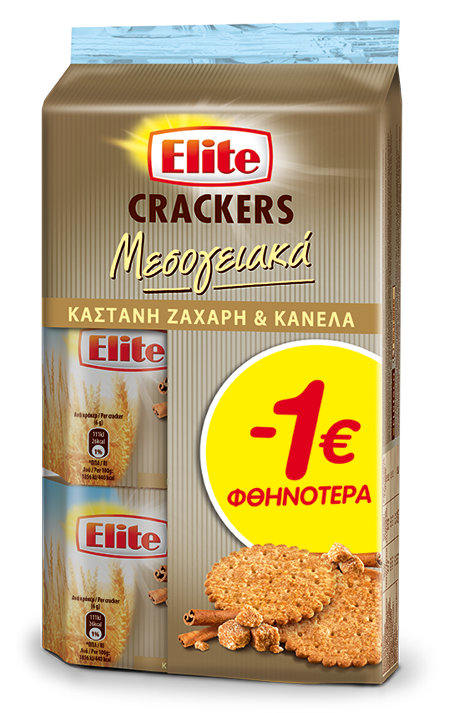 Crackers ELITE μεσογειακά κανέλα ζάχαρη 3x105gr (-1€)