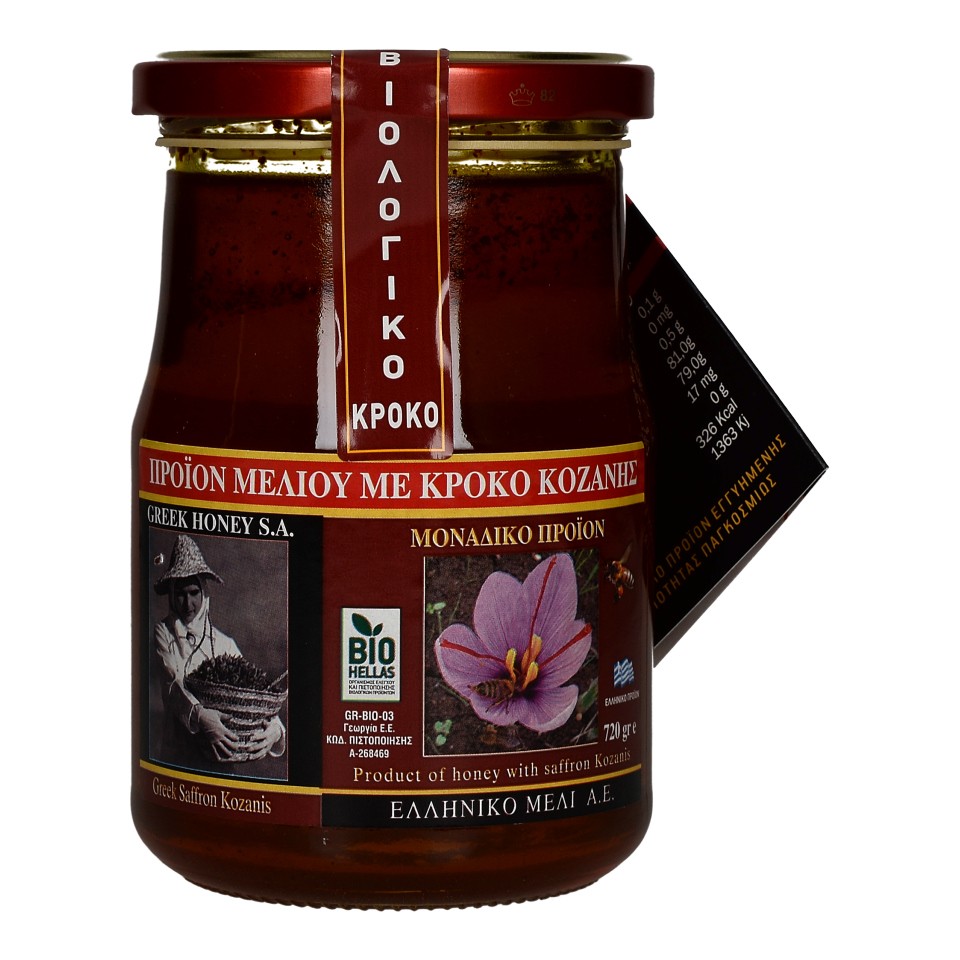 Προϊόν μελιού ΜΕΛΙ ΜΑΝΗΣ με κρόκο Κοζάνης 720gr