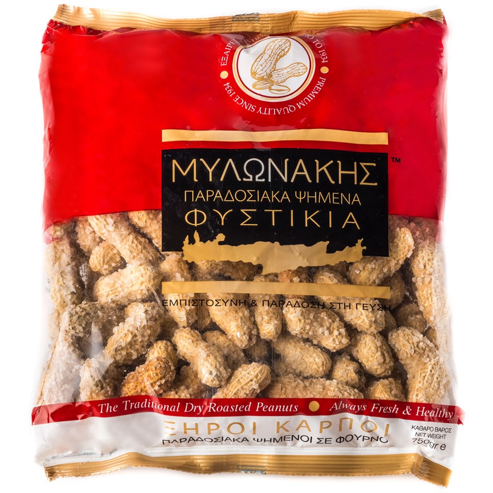 Φυστίκι ΜΥΛΩΝΑΚΗΣ αράπικο με φλοιό ψημένο εισαγωγής 750gr