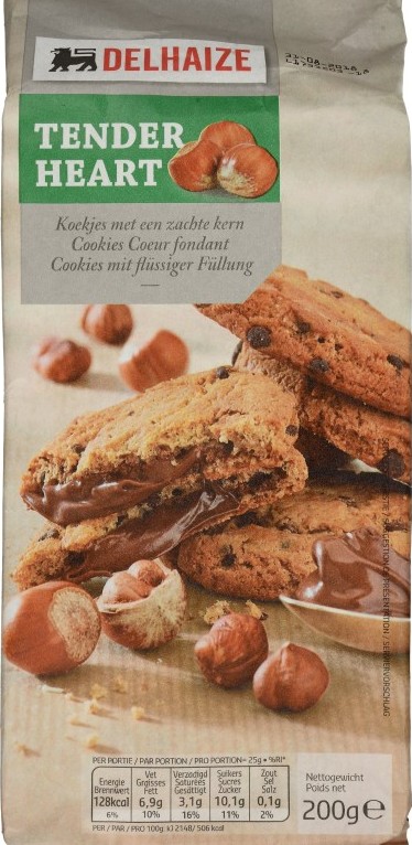 Μπισκότα DELHAIZE mega cookies tender heart 200gr