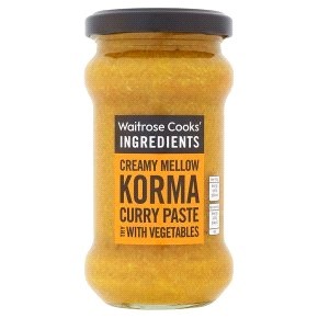 Σάλτσα πάστα Korma WAITROSE ινδική κουζίνα με καρύδα, αμύγδαλα και κάρυ ...