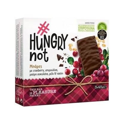 Μπάρες δημητριακών HUNGRY NOT με cranberry σπιρουλίνα, μαύρη σοκολάτα ...