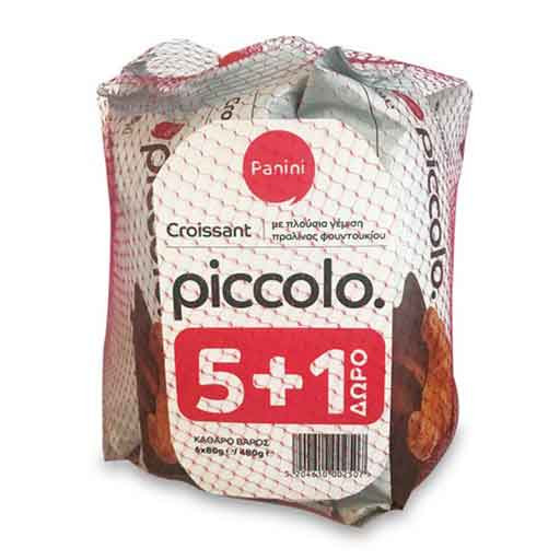 Κρουασάν PANINI Piccolo πραλίνα φουντουκιού 6x80gr (5+1 δώρο)