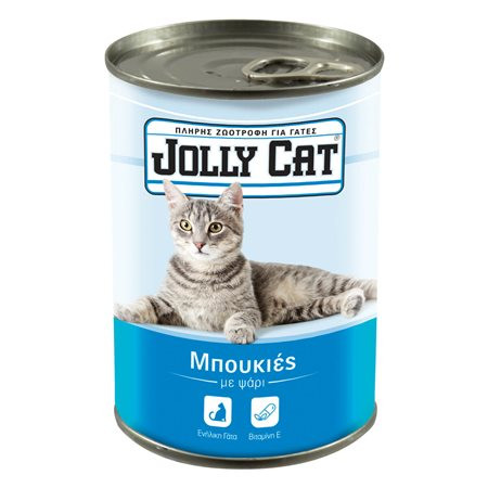 Τροφή γάτας JOLLY cat μπουκιές με ψάρι 405gr