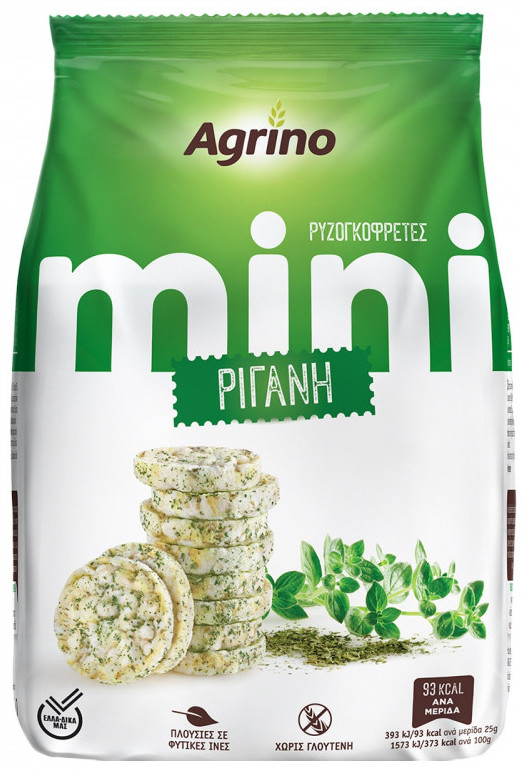 Ρυζογκοφρέτες AGRINO mini με ρίγανη χωρίς γλουτένη 50gr
