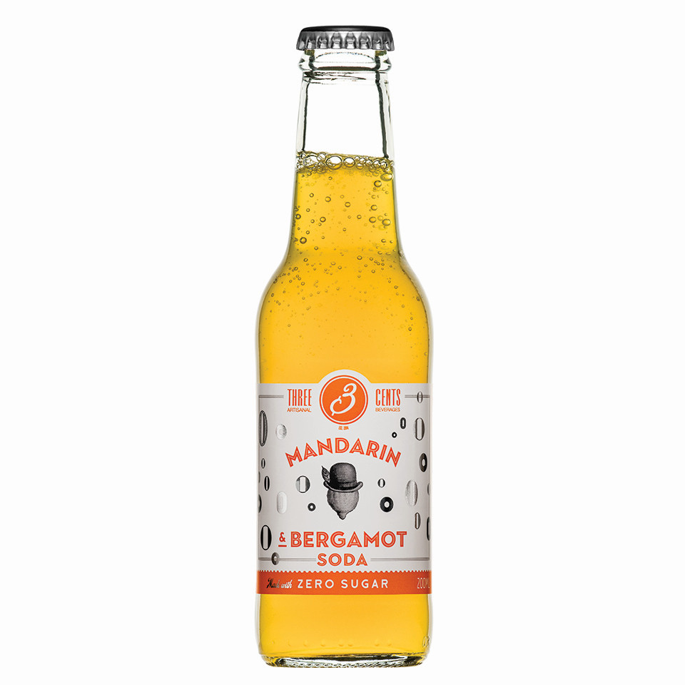 Σόδα THREE CENTS mandarin & bergamot zero 200ml