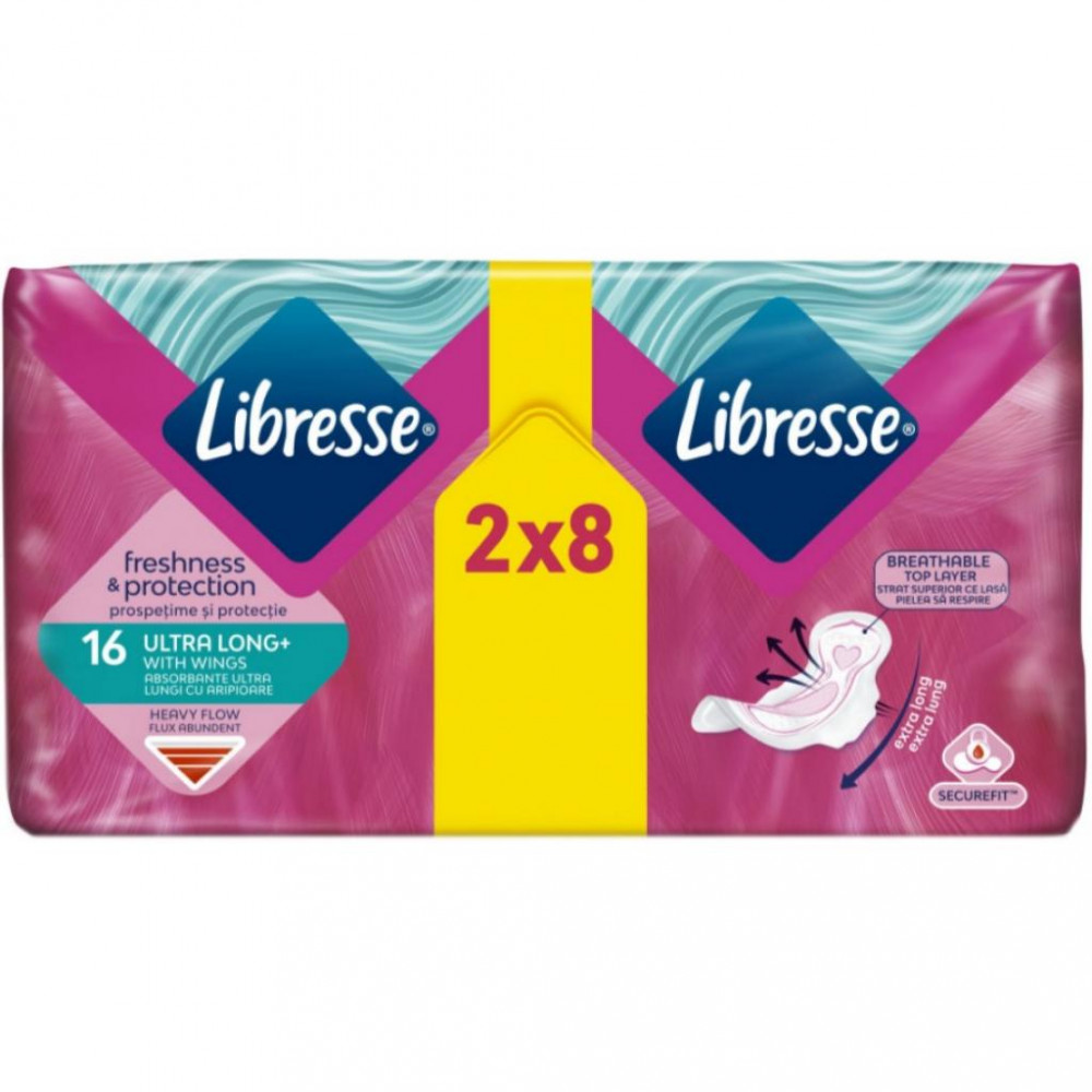 Σερβιέτες LIBRESSE Ultra Long Wing 2x8τμχ