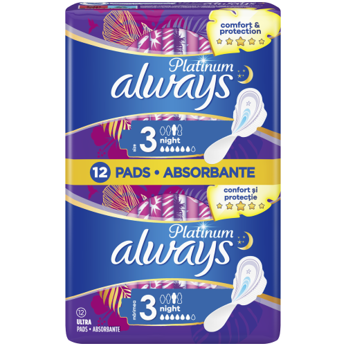 Σερβιέτες ALWAYS Platinum ultra night 12τμχ (duo pack)