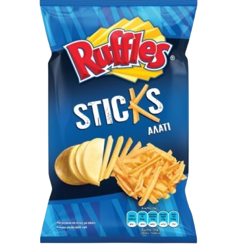 Πατατάκια RUFFLES sticks αλάτι 105gr