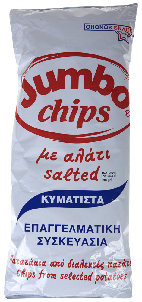Πατατάκια JUMBO chips κυματιστά αλάτι 280gr