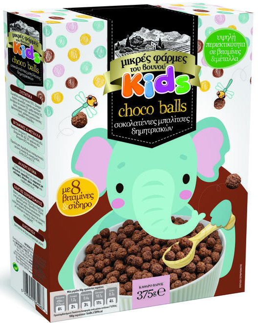 Δημητριακά ΜΙΚΡΕΣ ΦΑΡΜΕΣ ΤΟΥ ΒΟΥΝΟΥ Kids choco balls 375gr