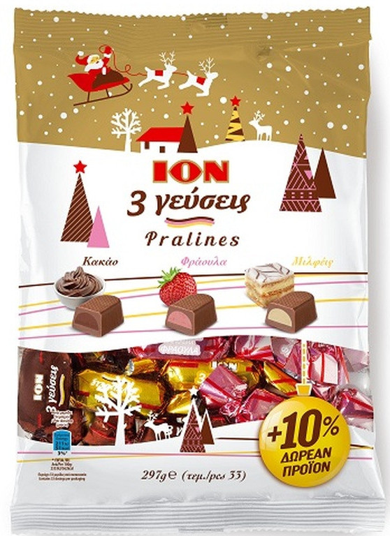 Σοκολατίνια ΙΟΝ 3 γεύσεις 300gr (270 +30gr δώρο)