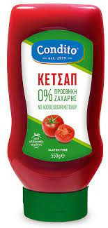 Κέτσαπ CONDITO top down no added sugar 0% 550gr